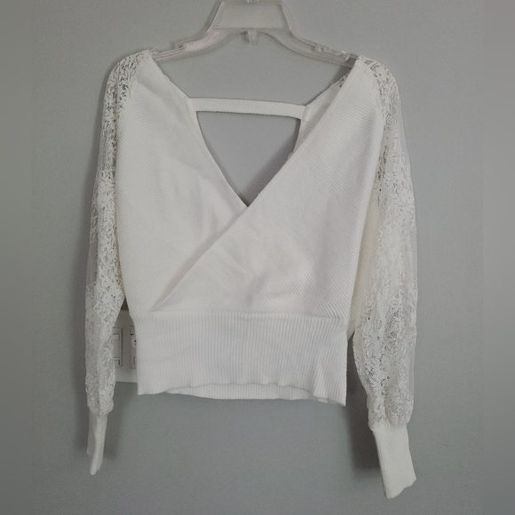 Dreamers | Sweaters | Nwt Womens Dreamers Cropped Lace Open Back ...